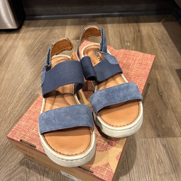 Born | Shoes | Born Patriotic Dark Blue Leather And Fabric Womens ...
